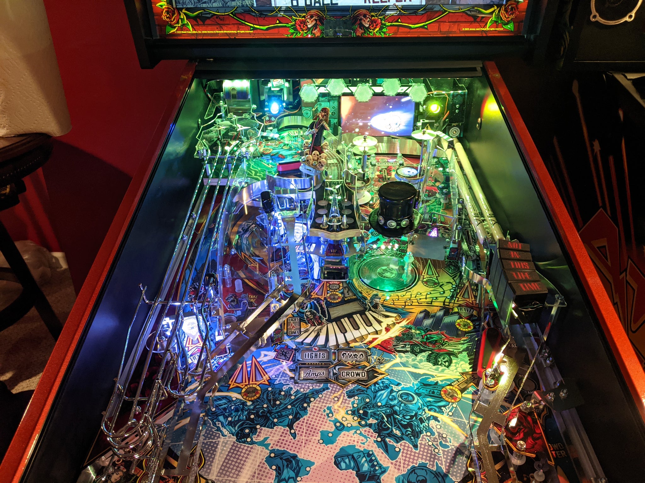 Guns N' Roses, JJP Pinball RGB LED Strip Backboard/Trough Combo ...