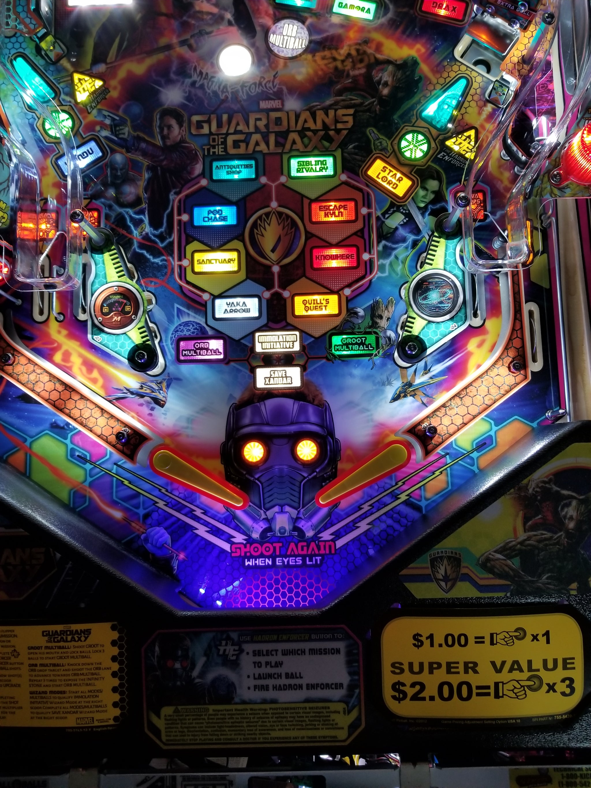 Guardians of the Galaxy Pinball LED Strip RGB Backboard and RGB Trough ...