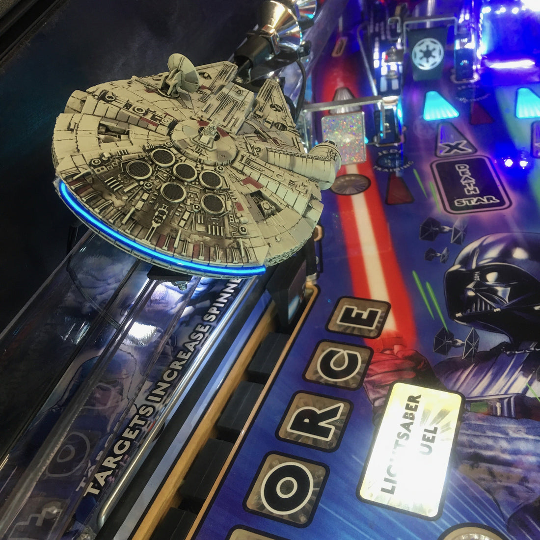 Illuminated Millennium Falcon Mod – Lermods Pinball Machine Company