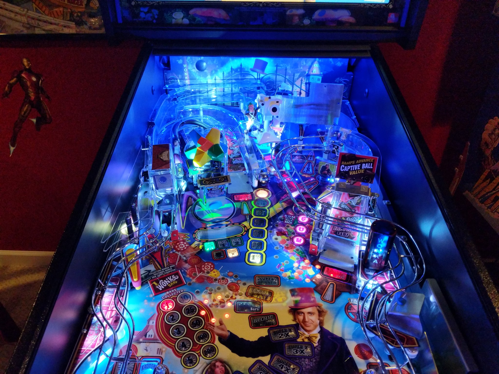 Willy Wonka & the Chocolate Factory Pinball LED Strip Backboard/Trough ...